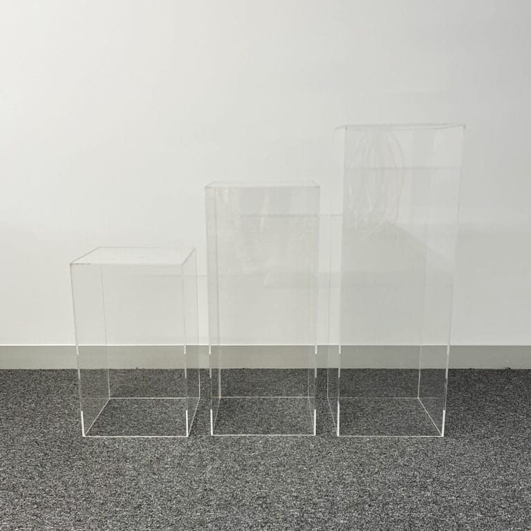 Clear Rectangular Plinths Hire Melbourne